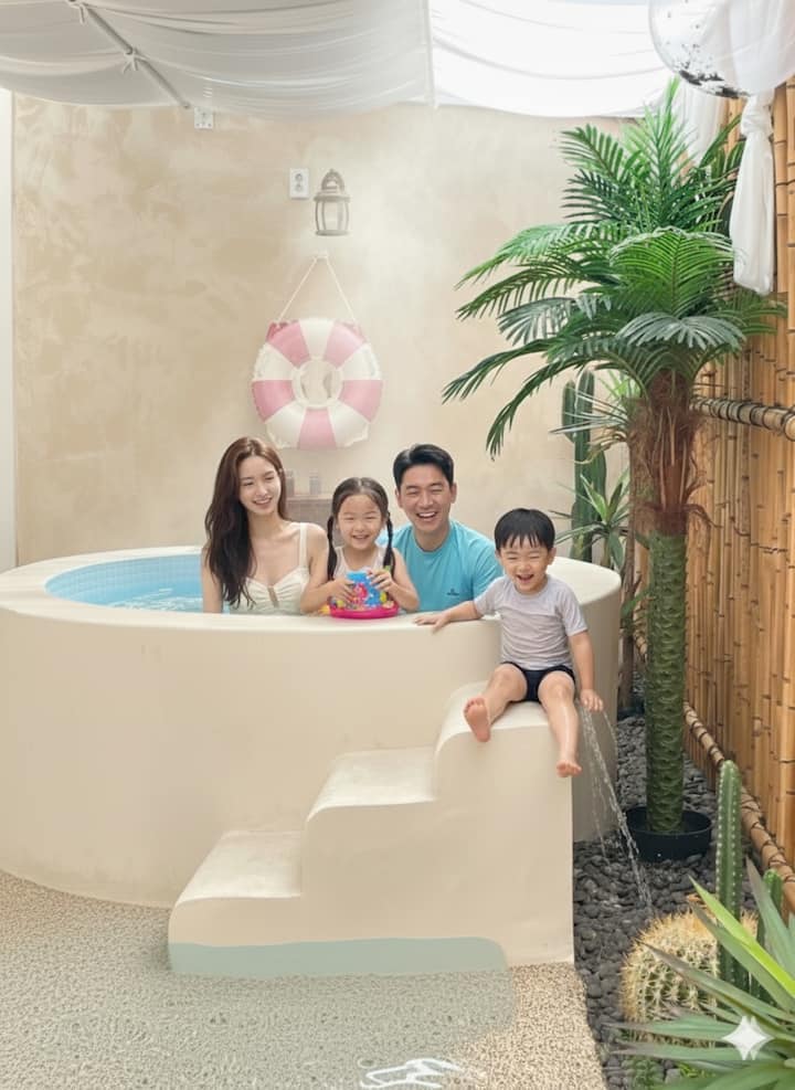 Everland 5min • Pool+jacuzzi Villa (6p+2) - 상하동