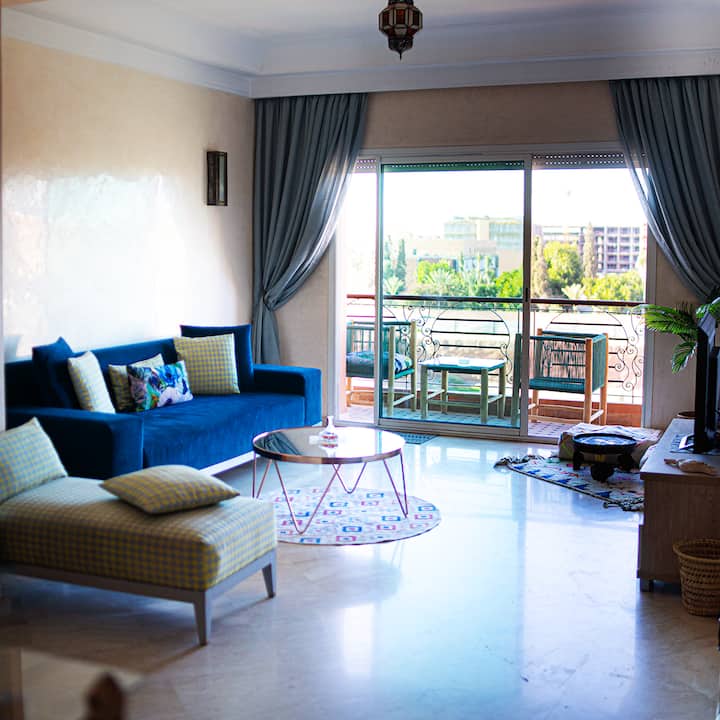 2ch Chic Avec Piscine, Terrasse, Netflix - Marrakech