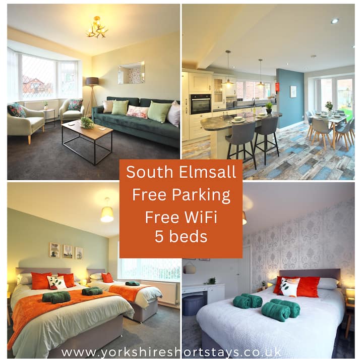 Luxury Bungalow, 5 Beds, Sleeps 8, Transport Links - Doncaster