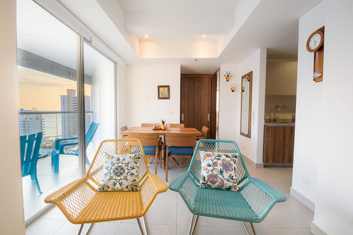 Ocean View! - Exclusive Rodadero Beach - 2br Suite - Santa Marta