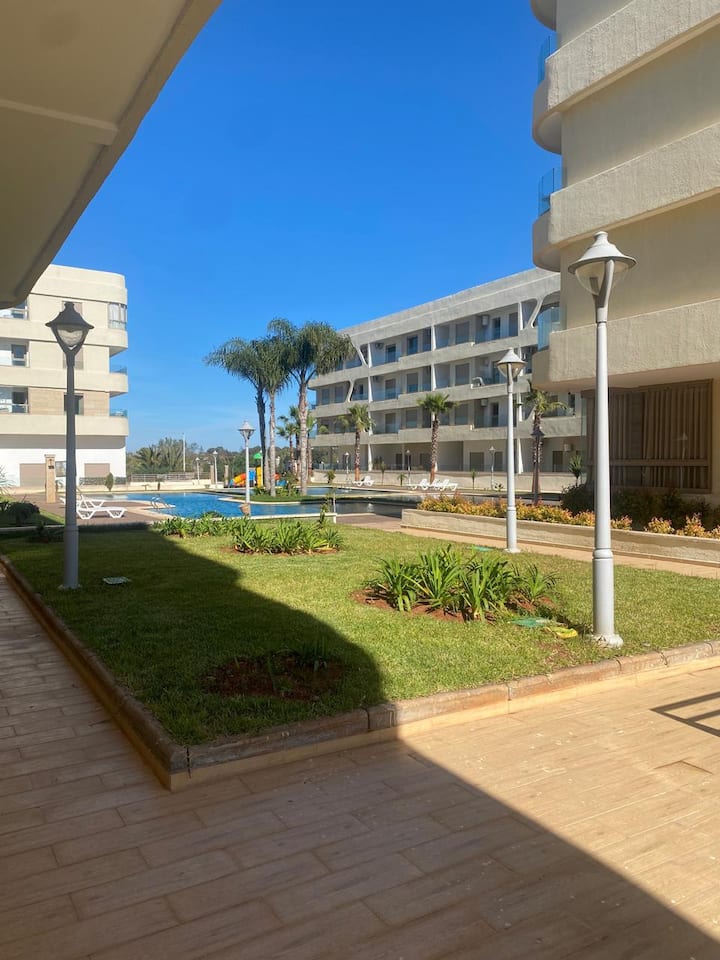 Apt Rdc Neuf- Grande Terrasse Accès Direct Piscine - Bouznika