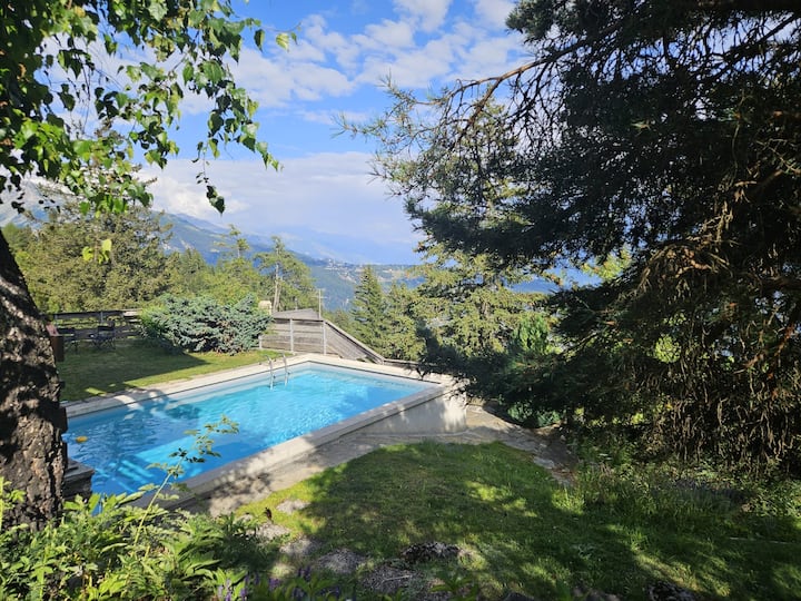 Chalet Avec Terrasse, Balcon Et Piscine ! Vue 180° - Anzère