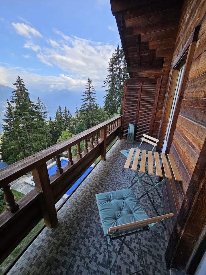 Chalet Avec Terrasse Et Balcon - Vue à 180* - Anzère