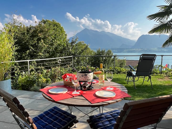 Idyllisches Panorama-studio Mit Berg- Und Seeblick - Gunten