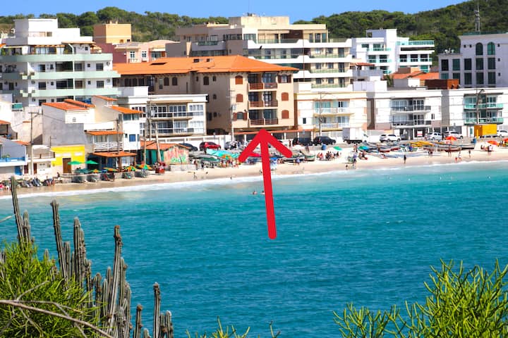 Ap Beira Mar, Vista Mar, Garagem, Wifi,  2 Quartos - Arraial do Cabo