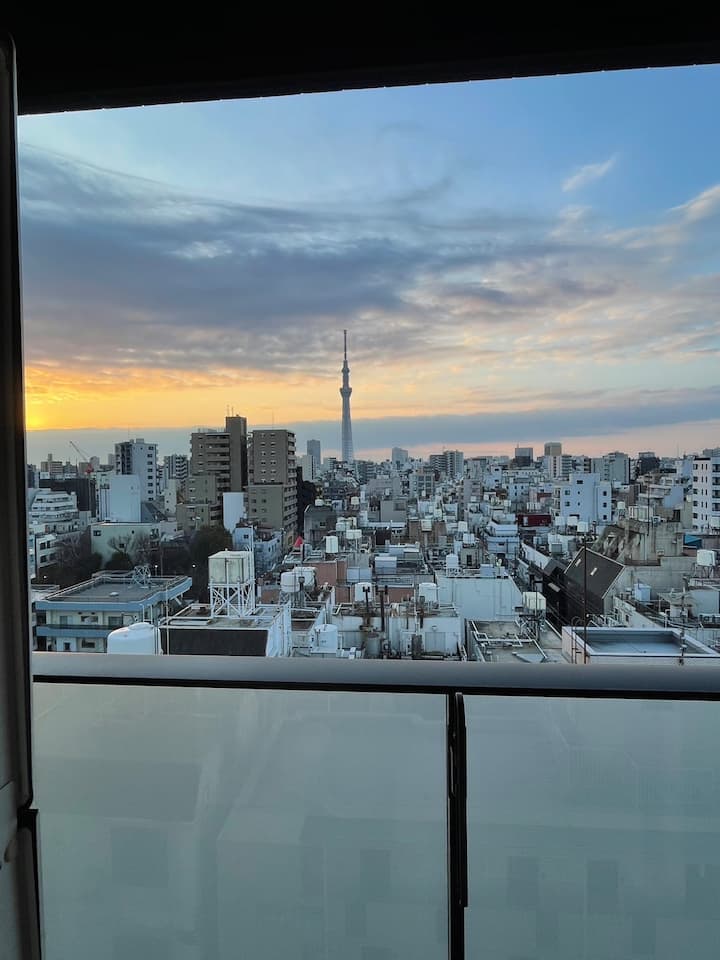 眺望最高/最上階角部屋/浅草、上野、スカイツリー/1フロア2邸の内廊下/高速ev/メトロ三ノ輪駅8分 - Ueno