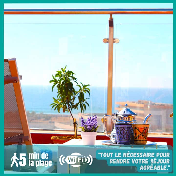 Apt Spacieux, Vue Océan Fibre Optique #3 - Taghazout