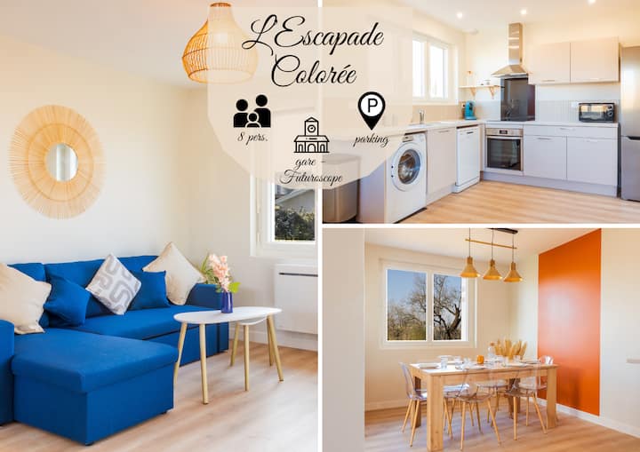 L'escapade Colorée - Parking Privé - Futuroscope - Poitiers