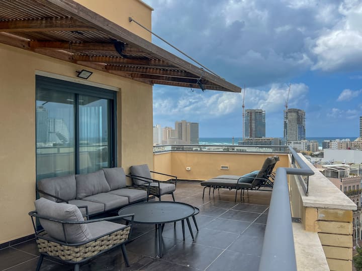 -> Duplex With Rooftop & Sea View/2 Bedrooms+mamad - Tel Aviv