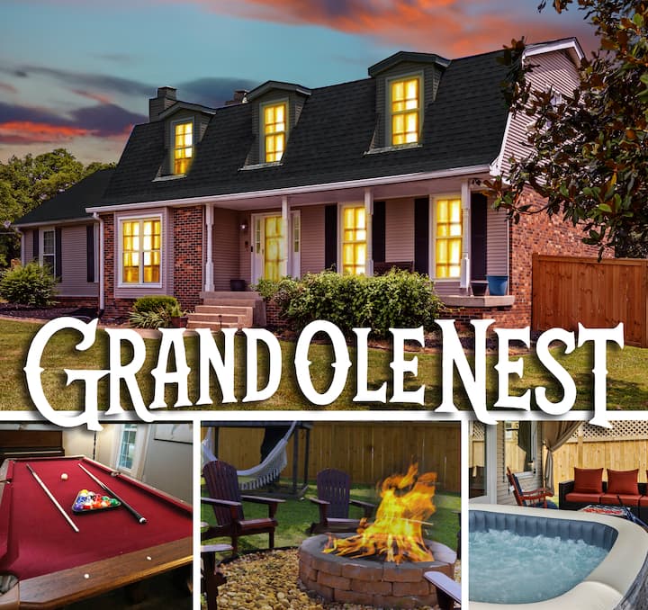 Spotless 4br •Hottub  •Firepit •Gameroom •12min Dt - Nashville, TN