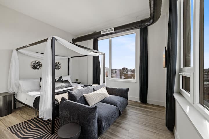 Upscale Views 2br•free Parkn, Walk 2 Train, 2bath - ニューアーク, NJ