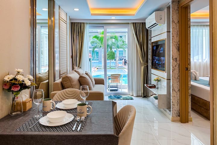 Waterside Lush 1br At Dusit Park-2|5 Mins To Beach - Jomtien