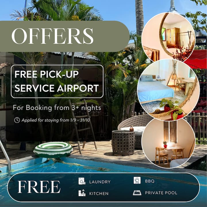 10-min Walk To Ong Lang Beach - 4br - Private Pool - Phú Quốc