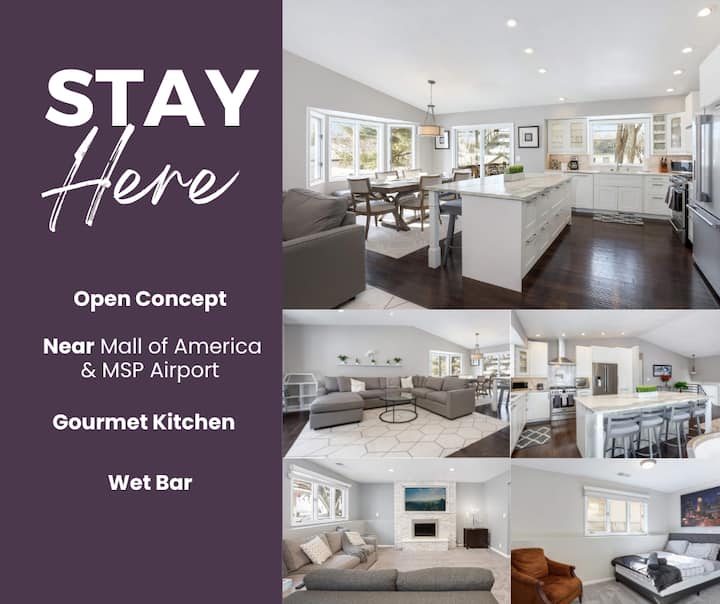 Beautiful 4br Open Concept Home W/wet Bar Near Moa - Edina