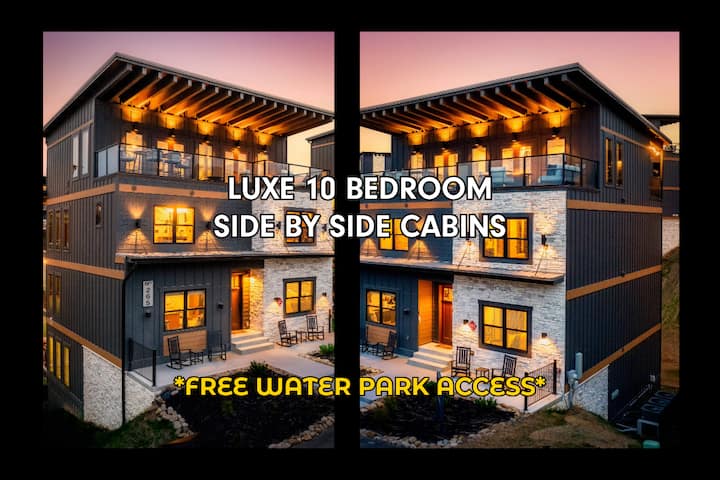 Luxury 10-br Resort Cabin W/ Waterpark Sleeps 44 - Pigeon Forge