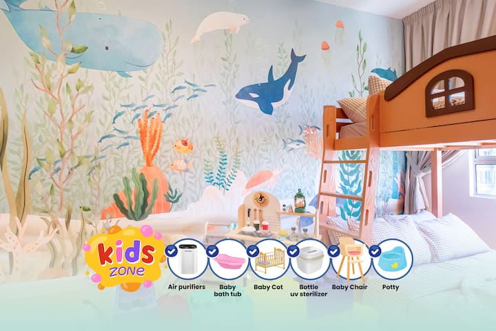 Bright 3br Kids Café Home • Slide • Lego Playroom - Kuala Lumpur