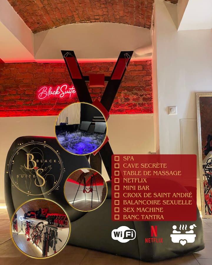 Black Suite - Jacuzzi & Cave Secrète - Saint-Quentin