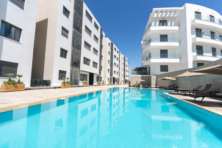 Appartement Luxe Piscines  300 Mètres Plage Founty - Agadir