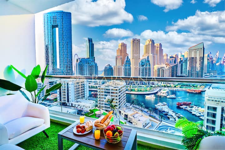 Barsana |Seaside Luxury 2bdr |Marina & Sea Views - Dubái