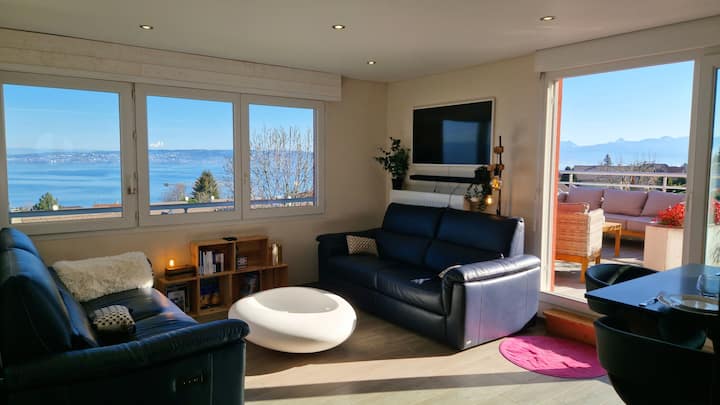 Le Panorama Du Léman - Appartement Avec Terrasse - Évian-les-Bains