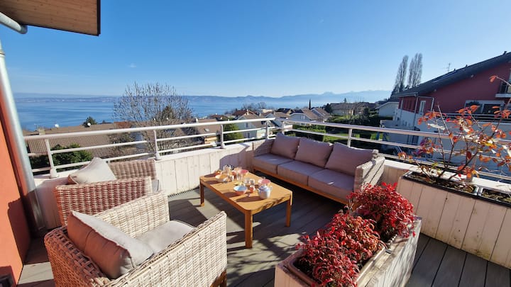 Le Panorama Du Léman - Appartement Avec Terrasse - Évian-les-Bains