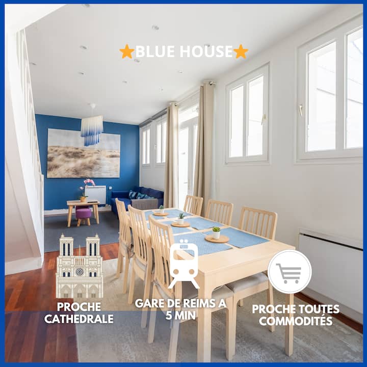 Blue House - Parking - Centre Ville - Reims