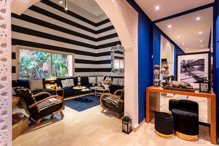 120m² Designer Gem | 2 Min->majorelle Garden + A/c - Marrakesh