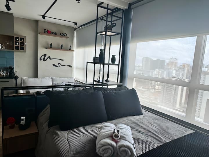 Studio Moderno Tv 65” 23•andar|próx. Shop Estação - Curitiba