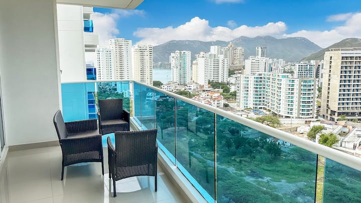 Maravilloso Apartamento Vista Mar Y Montañas 3 Hab - Santa Marta, Colombia