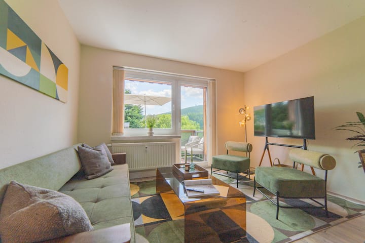 Retro Erzgebirge Suite • Balkon & Bergblick • Hund - Oberwiesenthal