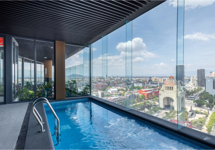 1br Luxurious Apt For 4 | Roof Pool, Gym, Ac & Tv - Mexico