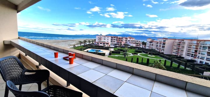 T2 Vue Mer Accès Direct Plage Et Piscine - Canet-en-Roussillon