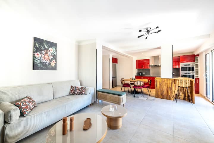 Cannes Centre - Apt Rénové 3 Ch, Palais à Pied - Biot