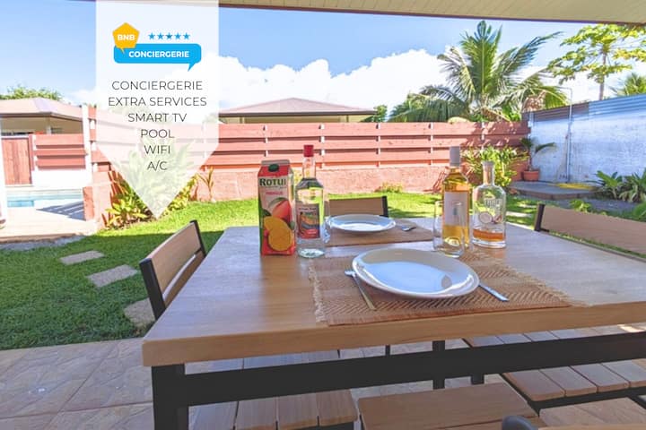 L'oasis Du Voyageur - Wifi - A/c - Pool - タヒチ島
