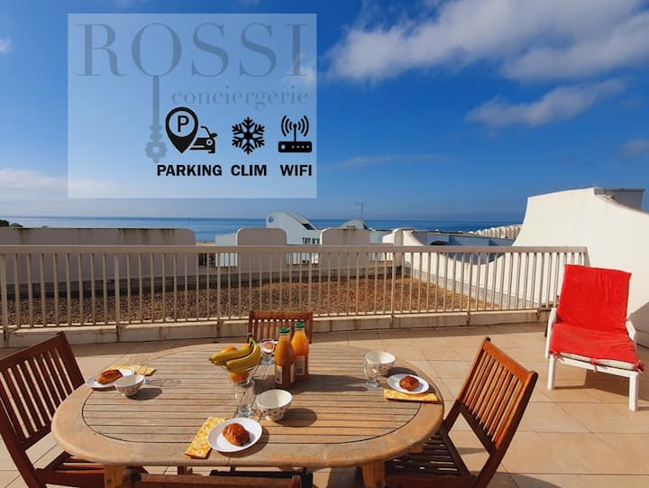 L'anémone Toit Terrasse *Parking *Clim *Wifi - La Grande-Motte