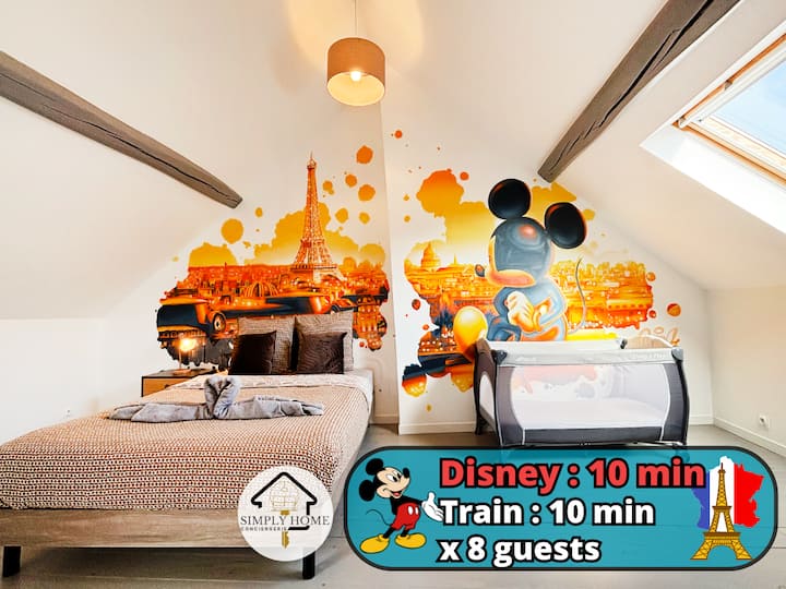 Mickey Triplex Disney 10mn- Gare 8mn Direct Paris. - Chessy