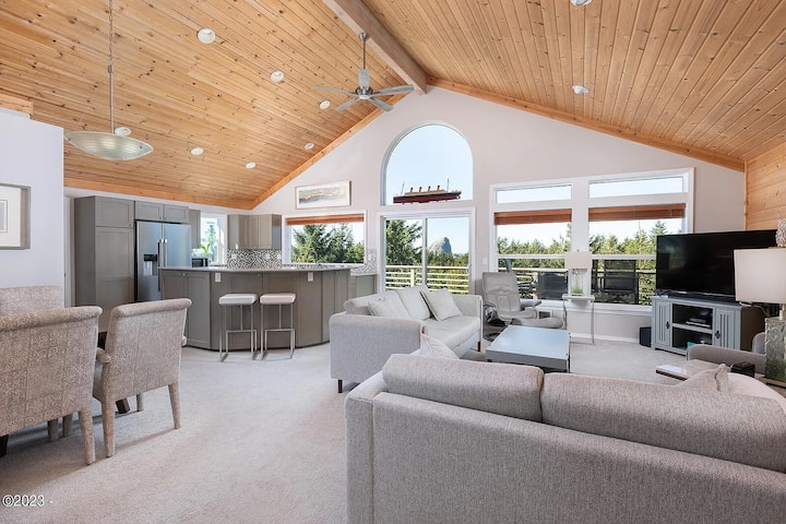 Treetop Rock - 3b/2ba+ 2 Living Rooms, Bbq + Views - Pacific City, OR