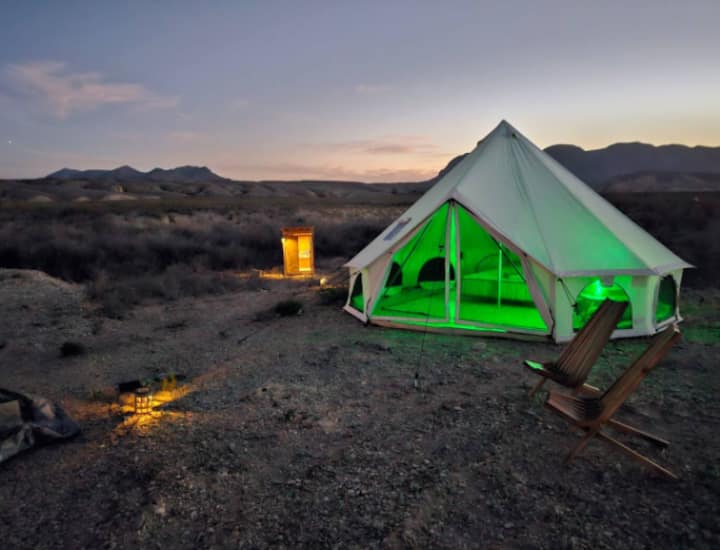 Entire Glampground: 5 Acres, 2 Tents W Queen Beds - Terlingua, TX