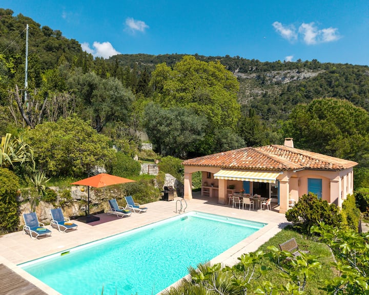 Villa Climatisée Avec Piscine Et Vue Panoramique - Tourrettes-sur-Loup