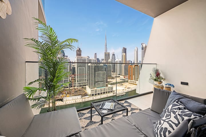 Chic Studio With Balcony & Burj Khalifa/canal View - Verenigde Arabische Emiraten