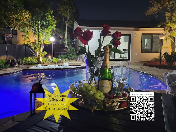 Miami Heated Pool/jacuzzi/firepit/basket/game Room - Miramar, FL