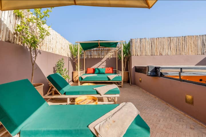 Elegant Family Room For 5, Pool & Breakfast Treats - Marrakech