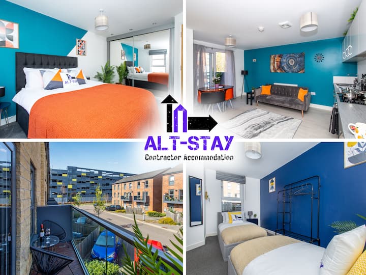 Central2br |Contractors|station 1 Min|long Stays - Stanley - West Yorkshire