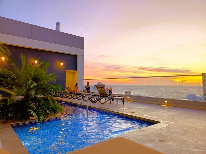 New Exclusivo Apartaestudio Ambar Roca - Rodadero - Santa Marta