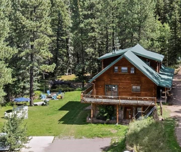 Pecos River, 3 Story Log Cabin, 12 Acres, Wifi - Pecos Canyon State Park, Tererro