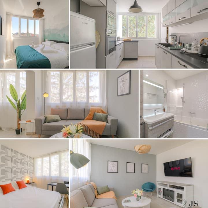 "L'escapade Stadium" - T4 Familial Climatisé - Vaulx-en-Velin