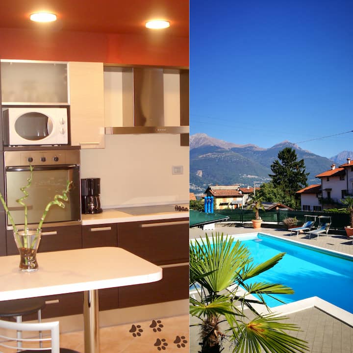 Apt Vele Rosso Mit Gemeinschaftspool - Colico