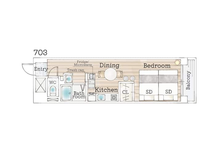 Nagoya Station-15min.walk/washer-dryer/max4ppl/ - Nagoya