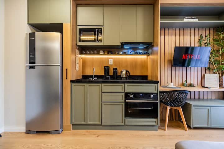 Studio Luxury, Complete With Hot Air, Close Subway - São Paulo