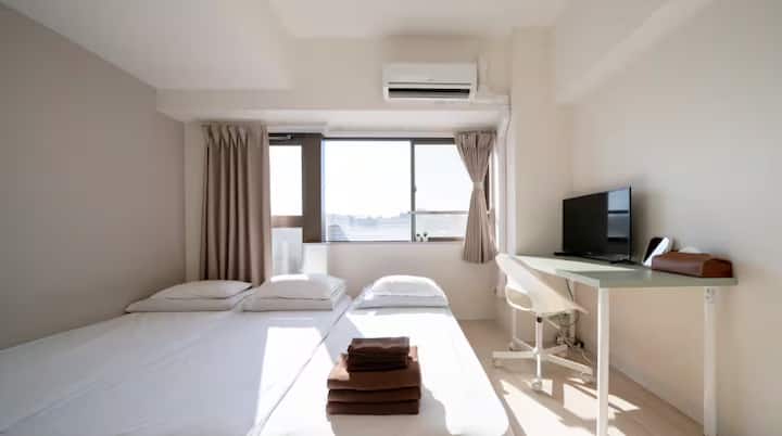 西3pxs-整租房源 Jr地下铁谷中银座步行6分/厨房/私人浴室/家电餐具/药妆店超市30秒/3人可 - Ueno